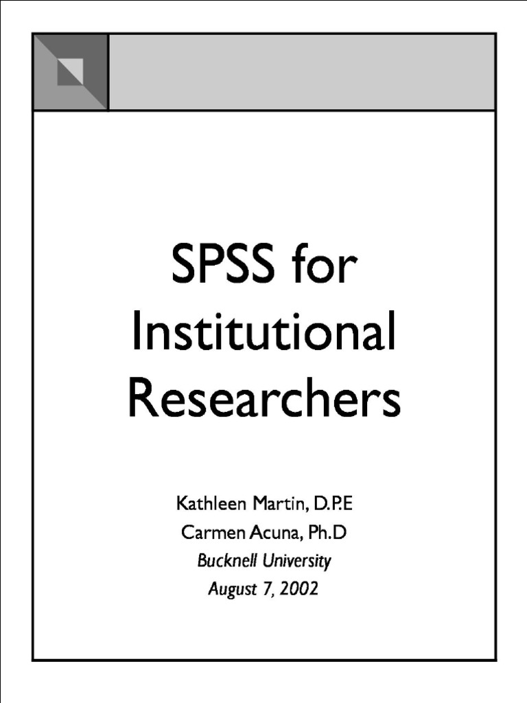 SPSS Manual | PDF | Spss | Microsoft Excel