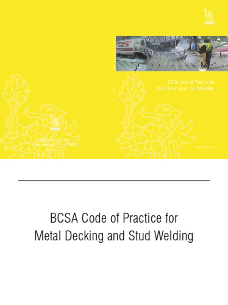BCSA Code of Practice For Metal Decking and Stud Welding | PDF ...