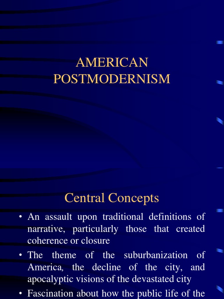 American Literature Postmodernism | PDF | Frankfurt School | Postmodernism