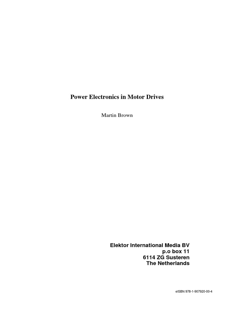 Power Electronics in Motor Drives | PDF | Power Inverter | Rectifier