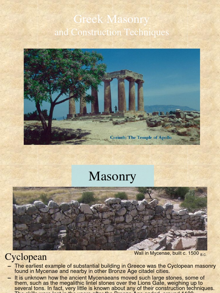 Greek Masonry | PDF | Masonry | Mycenae