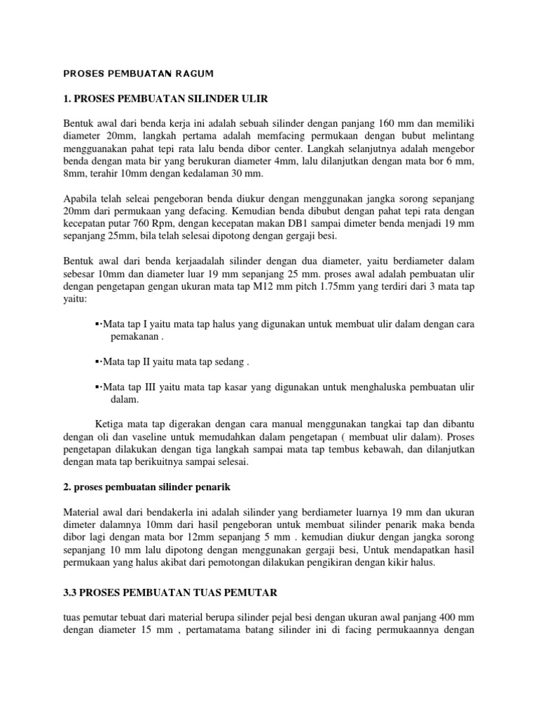 Proses Pembuatan Ragum | PDF