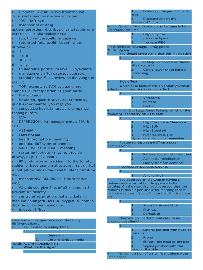 Haad RN Question | PDF | Chronic Obstructive Pulmonary Disease | Stroke