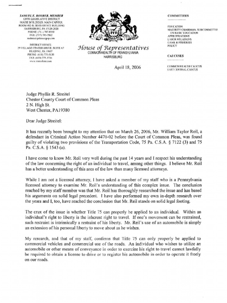 Letter Requesting Reconsideration for Reil | PDF | Freedom Of Movement ...