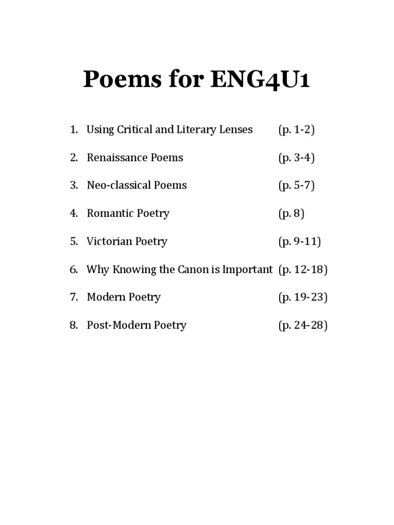 Grade 12 Poetry - Doucet | PDF | Poetry | Nature