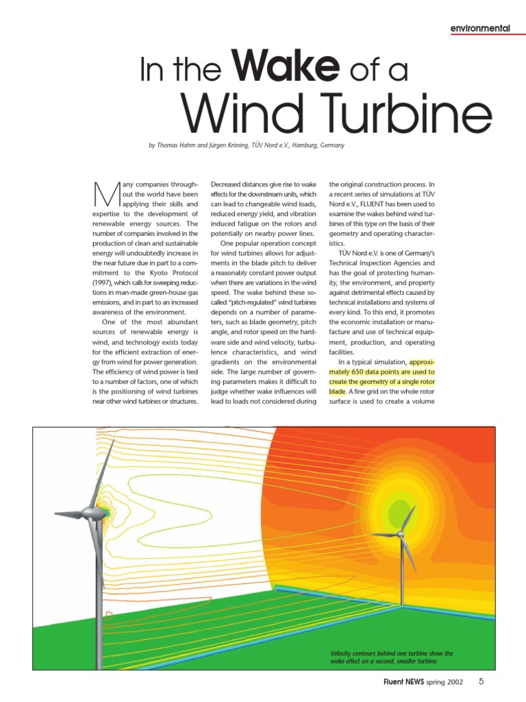 Wake Effect of a WT Wind Turbulence | Wind Power | Turbine
