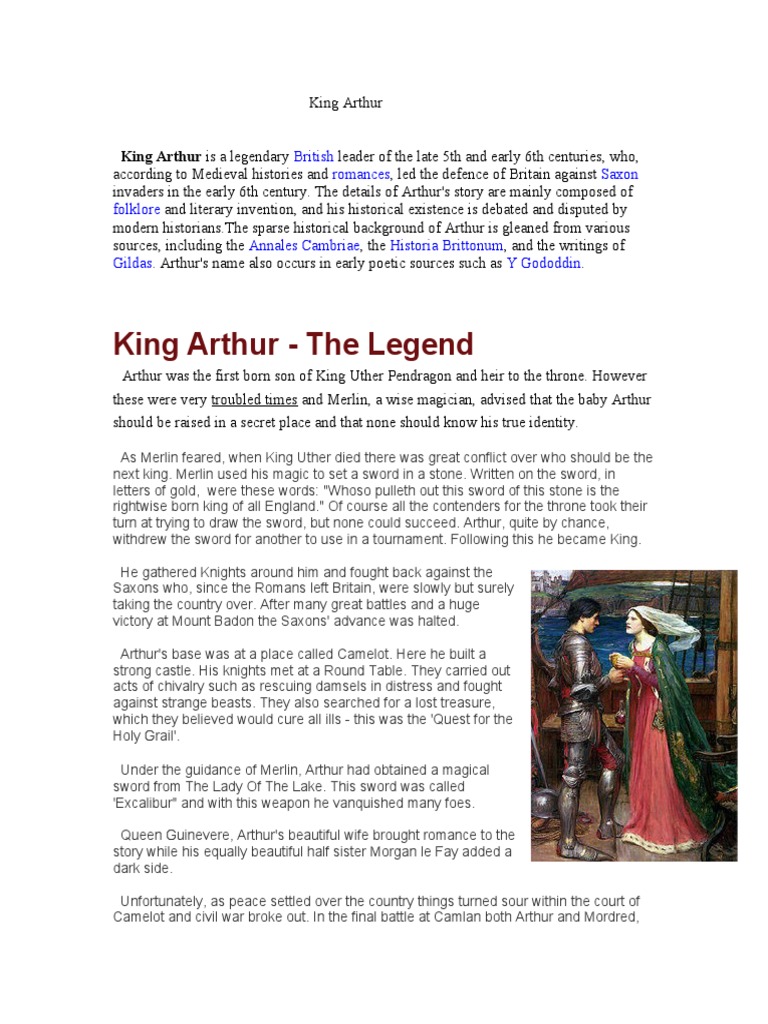 King Arthur: Legend and Legacy | PDF | Anglo Norman Literature | King ...