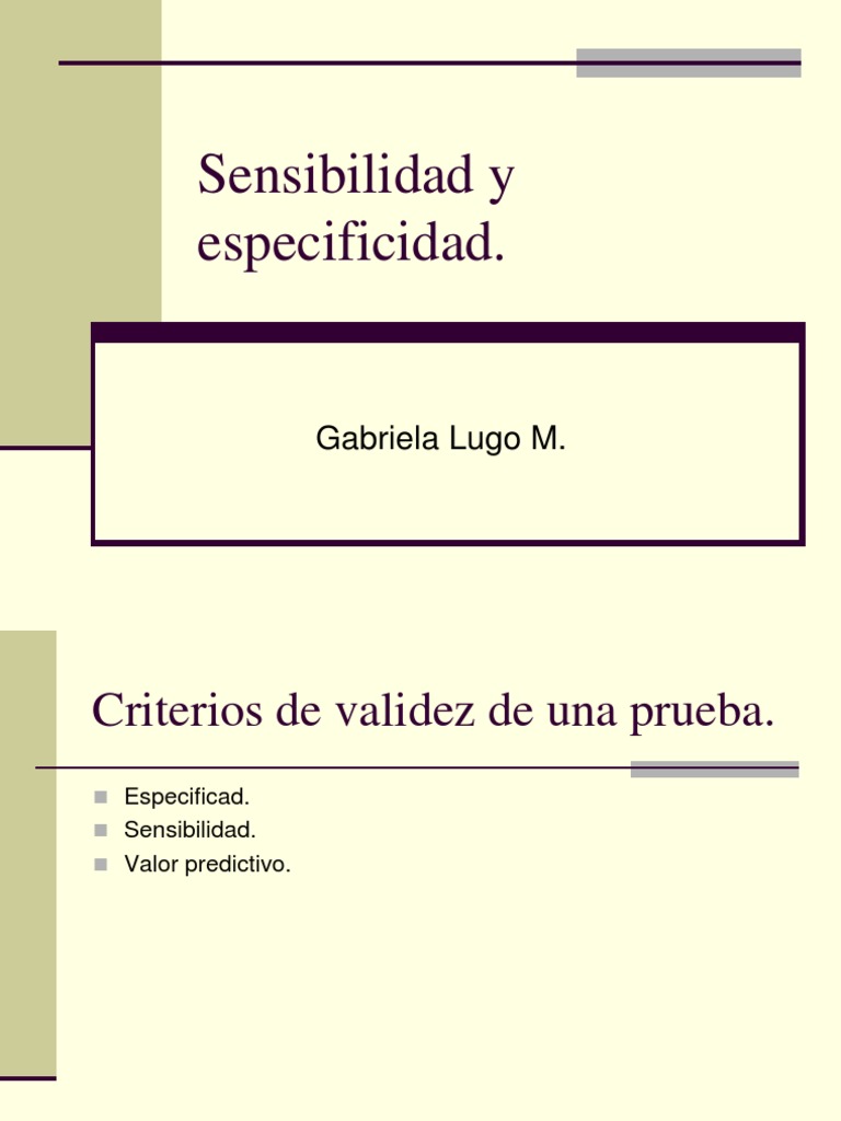 Sensibilidad y Especificidad | PDF | Sensibilidad y especificidad ...