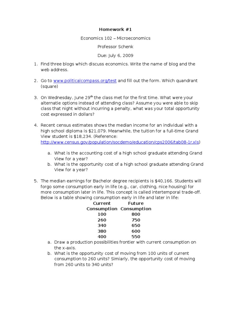 Opportunity Cost, Supply and Demand | PDF | Supply (Economics) | Supply ...