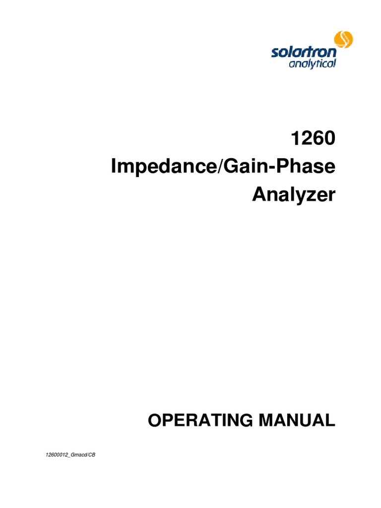 1260 Manual | PDF