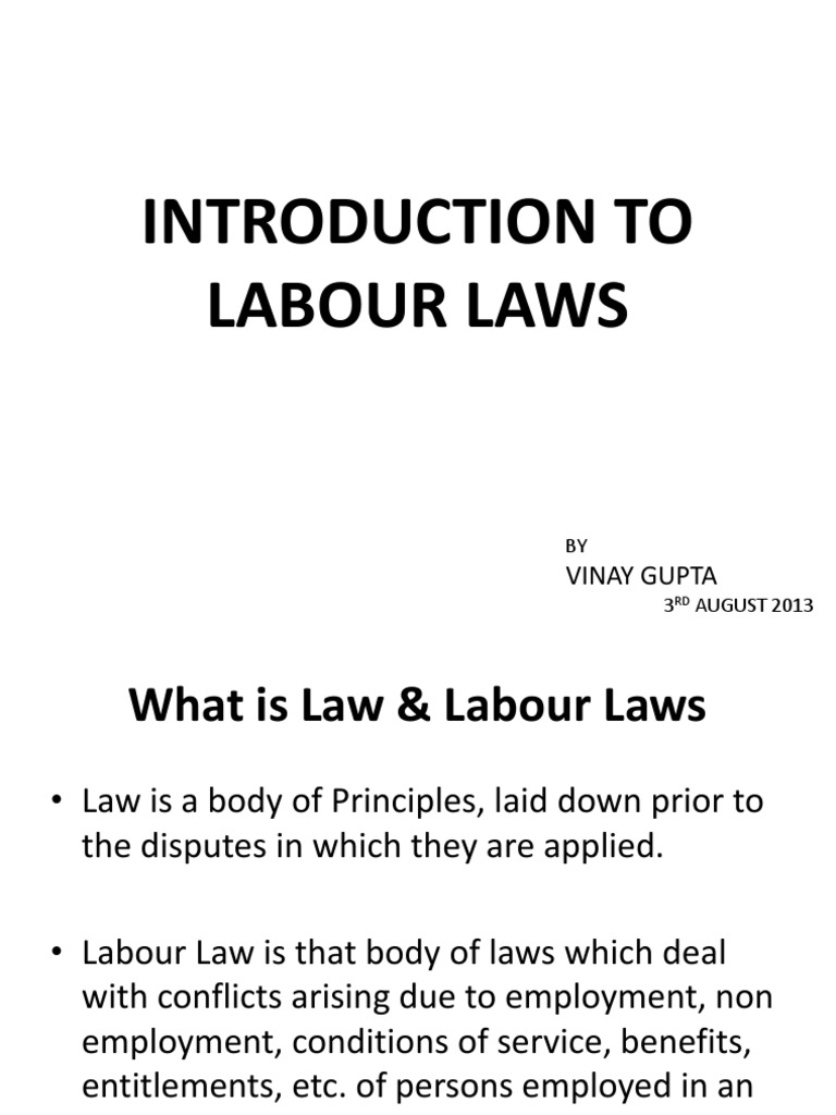 Introduction To Labour Lagjbkjlws | PDF | Employment | Labour Law