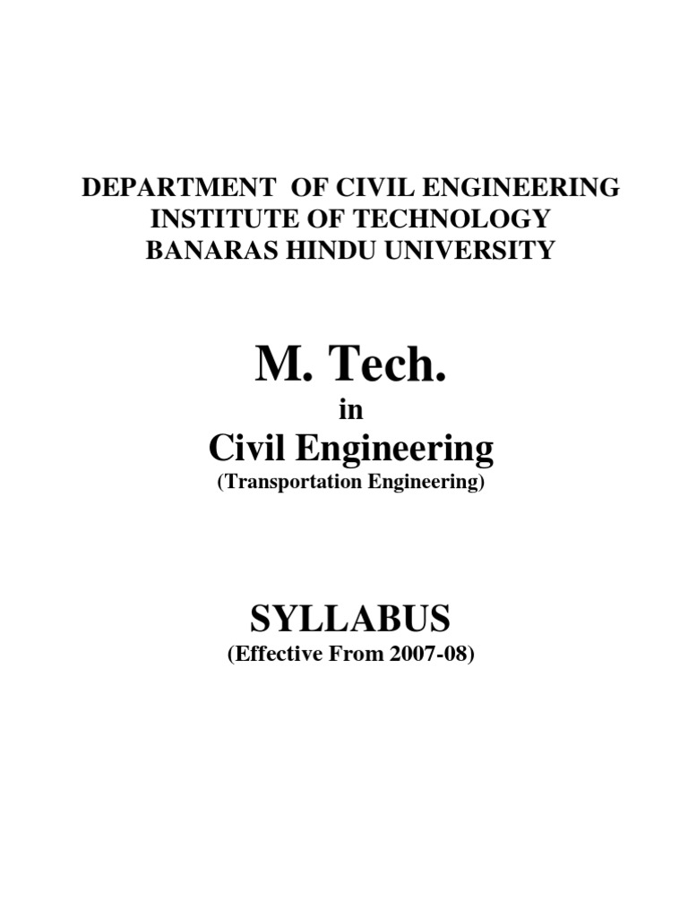M. Tech.: Civil Engineering | PDF | Matrix (Mathematics) | Road