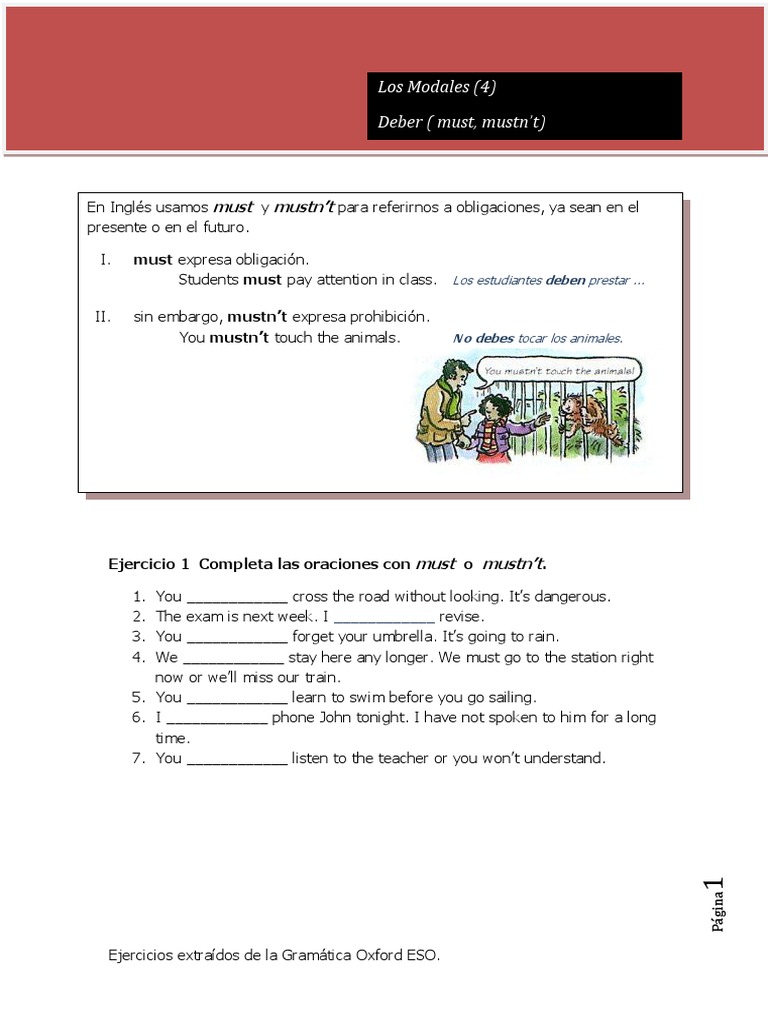 Uso de Must y Mustn't en Inglés | PDF