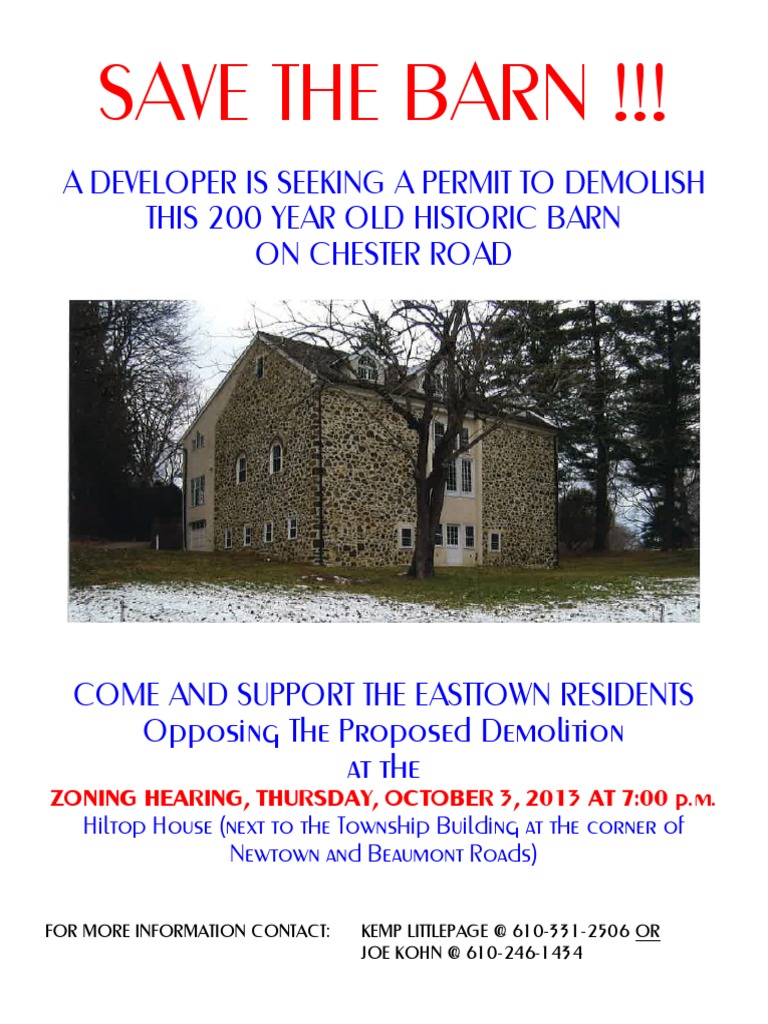 Save The Barn (Easttown Township, Chester County) | PDF
