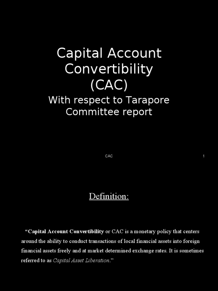 Capital Account Convertibility | PDF | Capital Account | Reserve Bank ...
