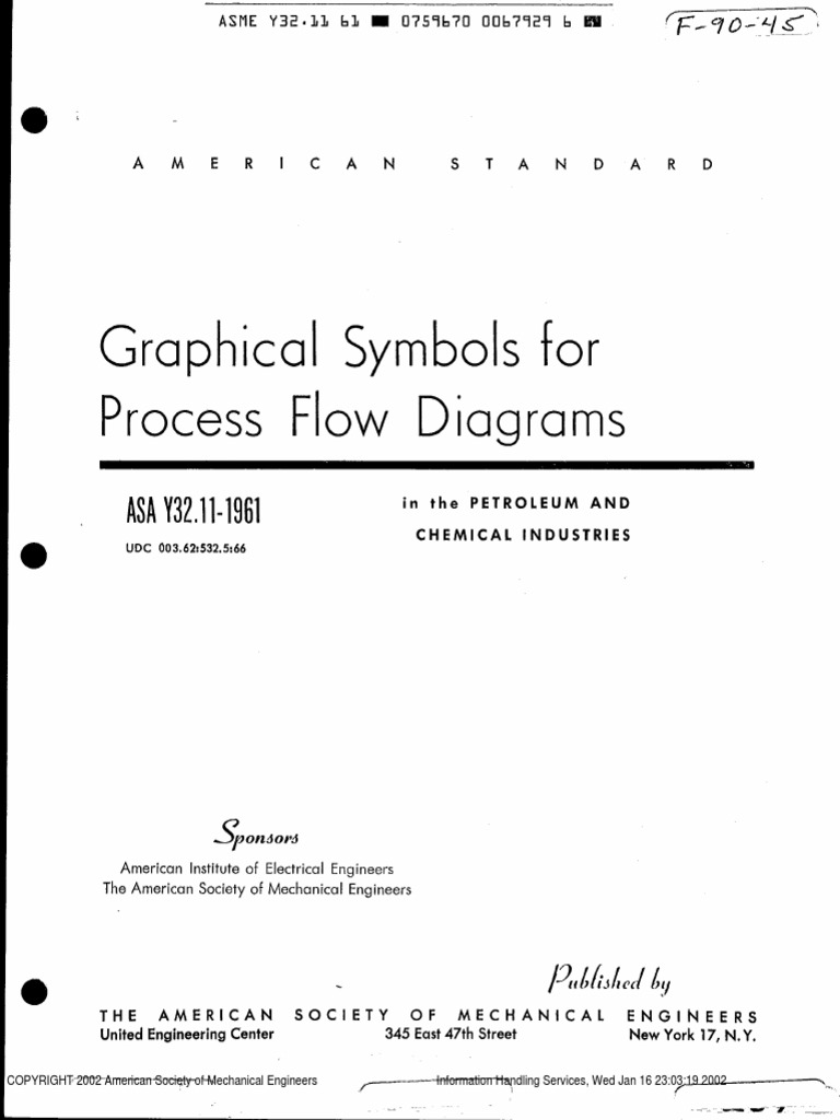 ASME Y32-11 61 Graphical Symbols For Process Flow Dagrams | PDF
