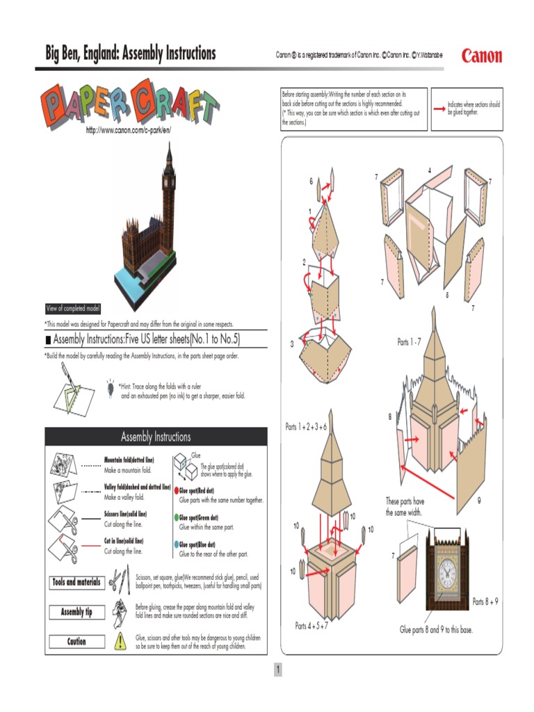 Big Ben, England: Assembly Instructions | PDF