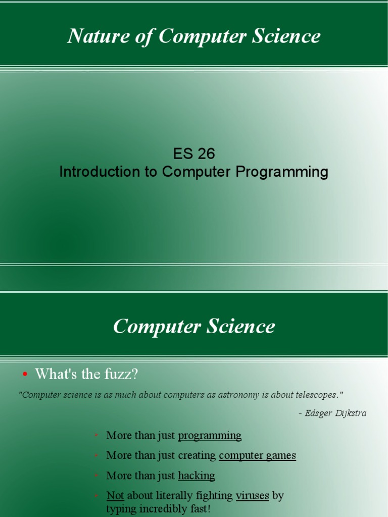 00 ES 26 - Nature of Computer Science | PDF | Computer Science | Algorithms