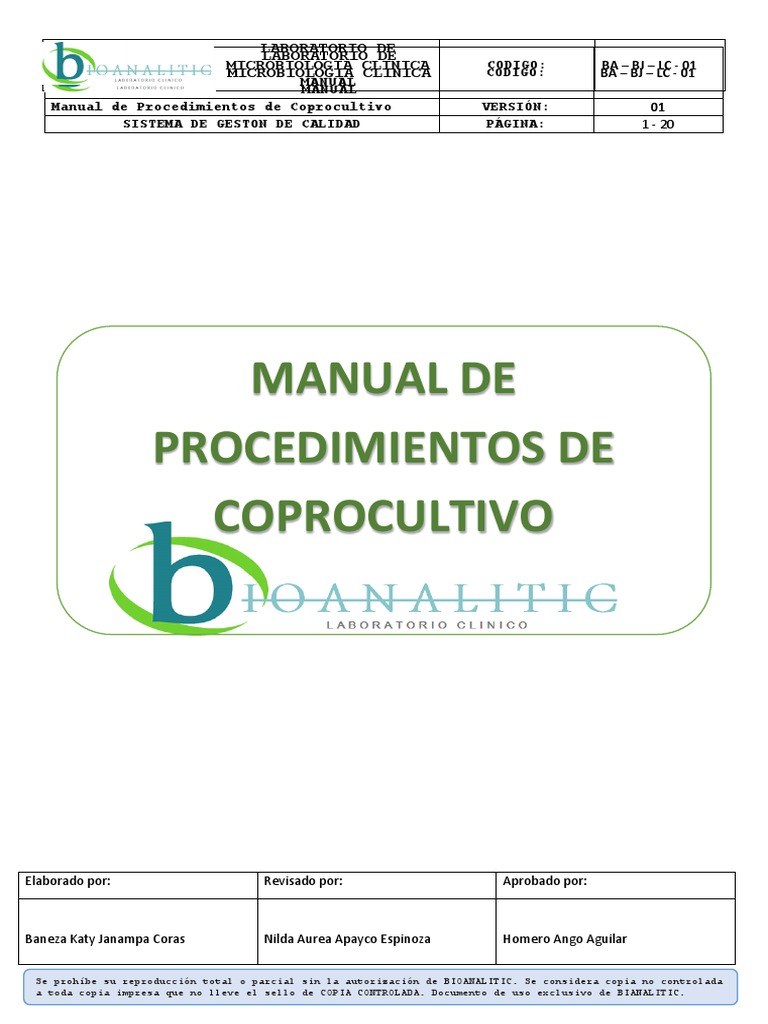 Bioanalitic Poe. de Copro | PDF | Heces | Sistema inmune