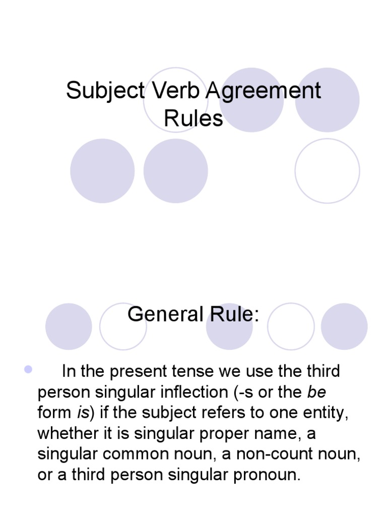 Subject Verb Agreement Rules | PDF