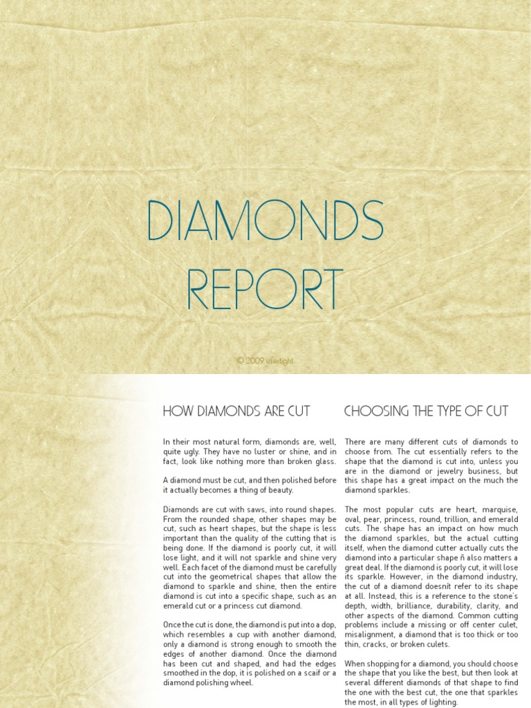 Diamonds Report | PDF | Diamond | Gemstone