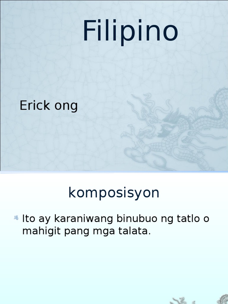 Filipino 1 Komposisyon | PDF
