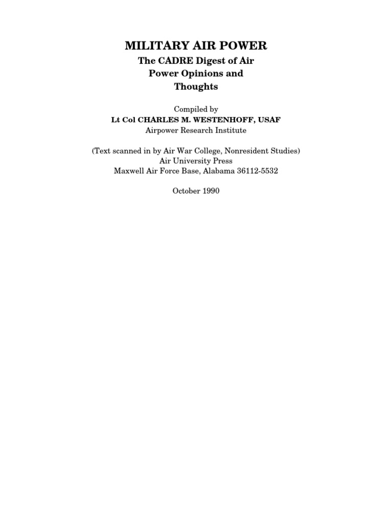 Military Air Power Opinions Digest | PDF | Close Air Support | Aerial ...