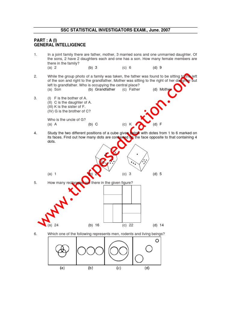SSC Statistical Investigators Exam | PDF | Dispersion (Optics) | Wax