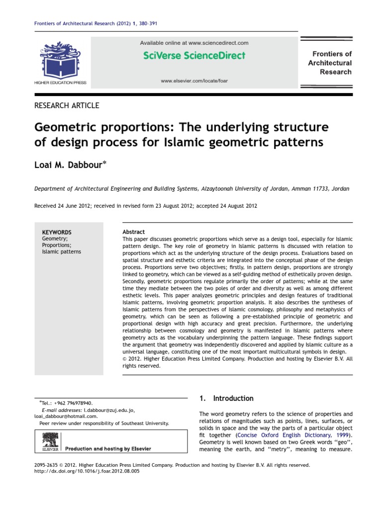 Geometric Patterns Underlying Islamic Architecture | PDF | Geometry | Shape