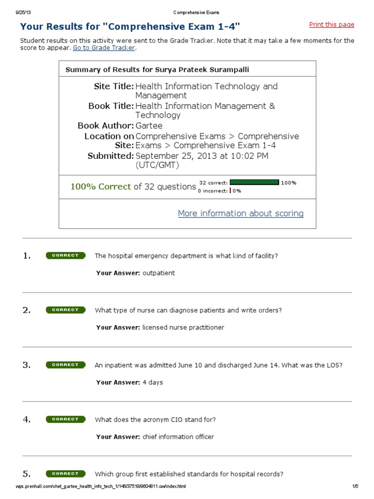 Comprehensive Exams | PDF | Health Insurance Portability And ...