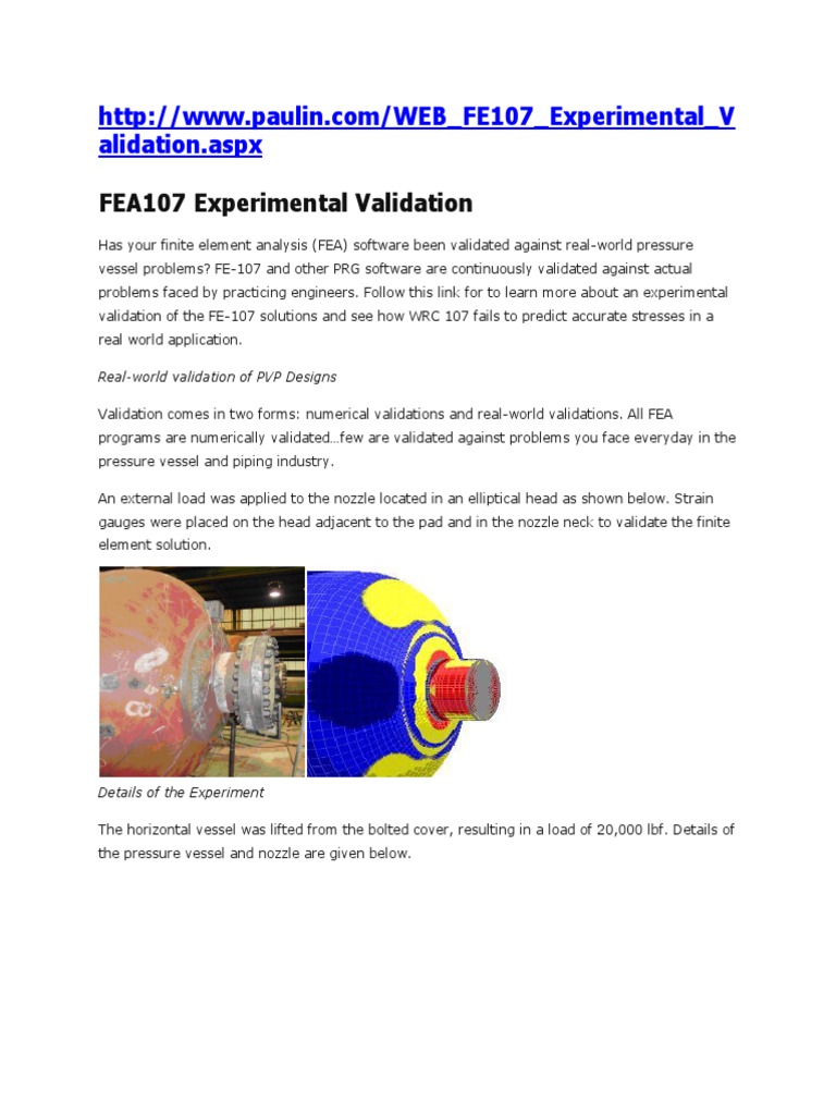 FEA 107 Validation Experiment | PDF | Finite Element Method | Stress ...