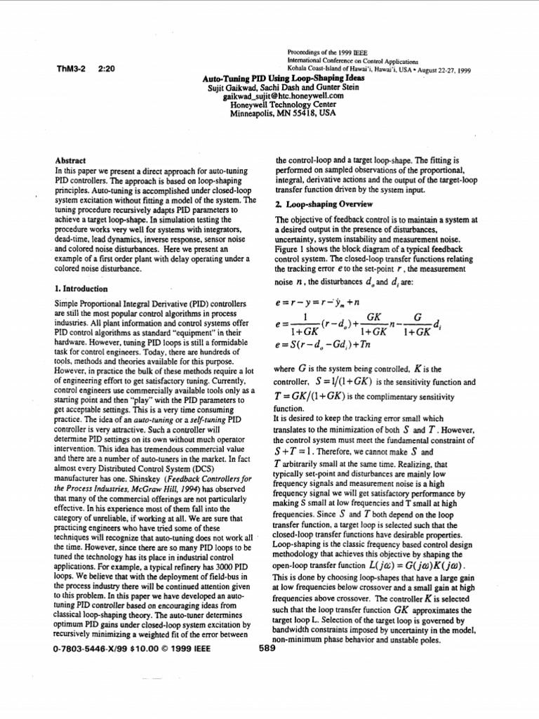 Auto-Tuning Loop-Shaping Ideas: R Do Di | PDF | Control Theory | Cybernetics