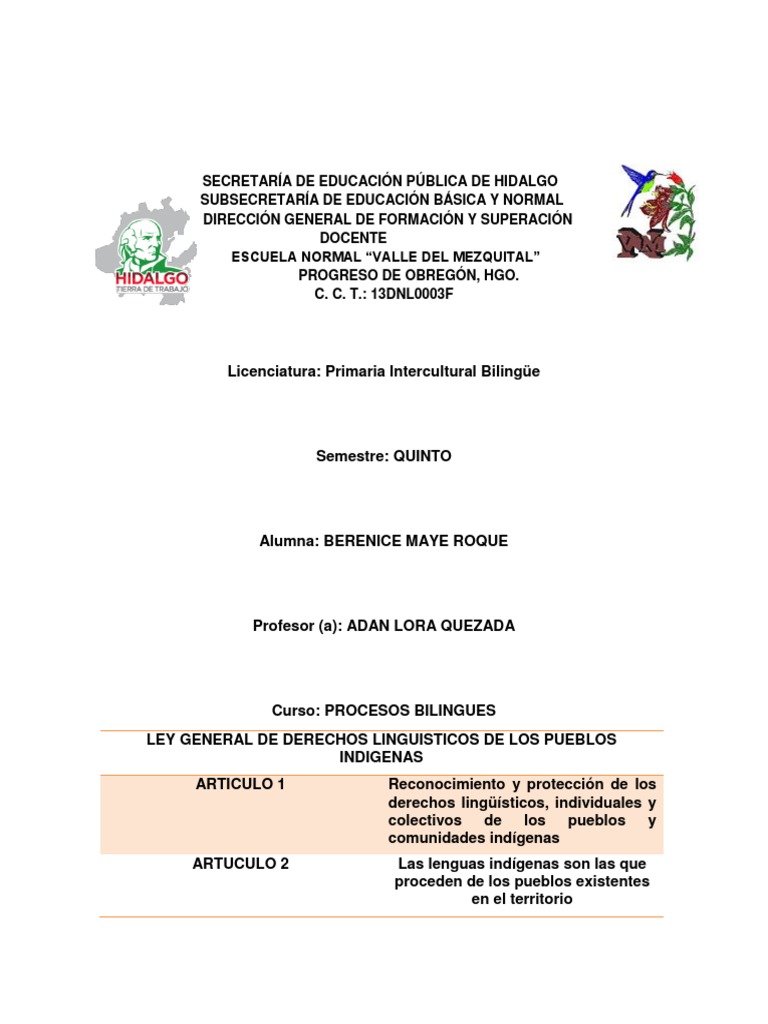 Ley General de Los Derechos Linguisticos | PDF | Gente indígena ...