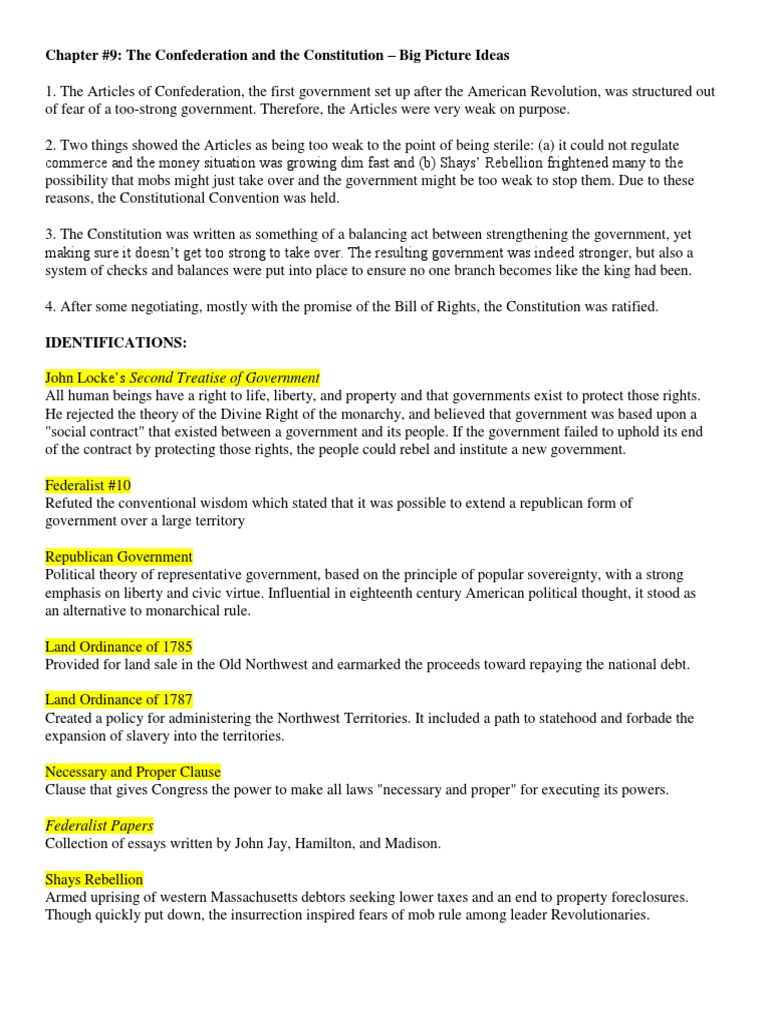 Confederation to Constitution Overview | PDF | Alexander Hamilton ...