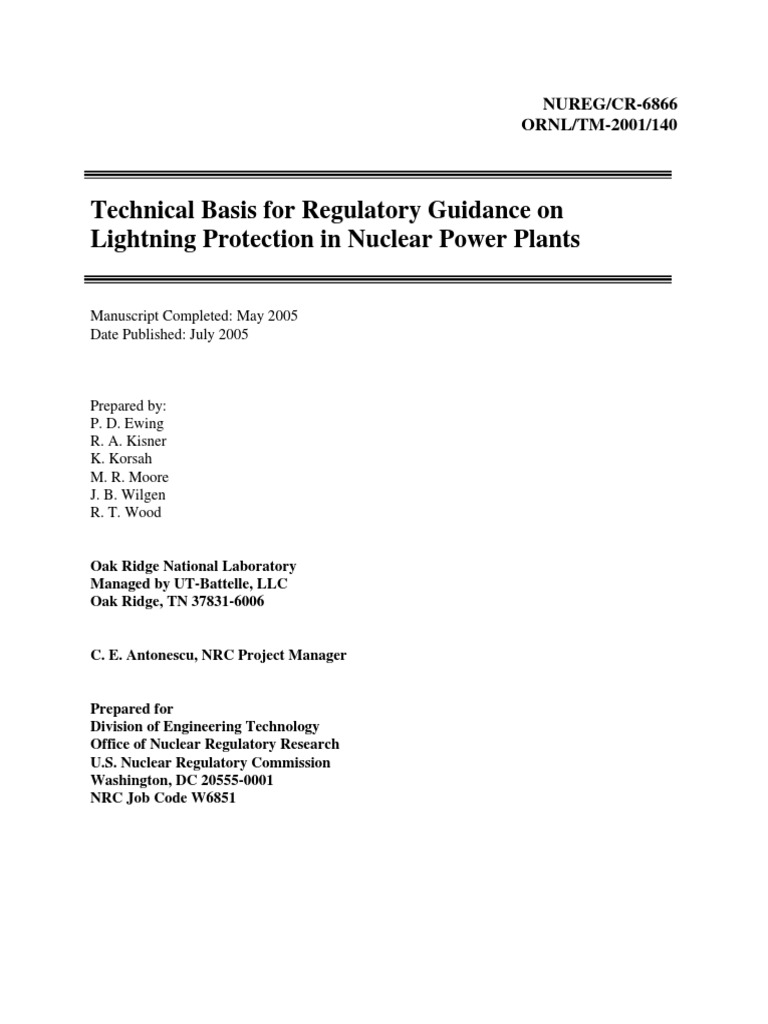 Nureg CR 6866 | PDF | Electrical Substation | Power Engineering