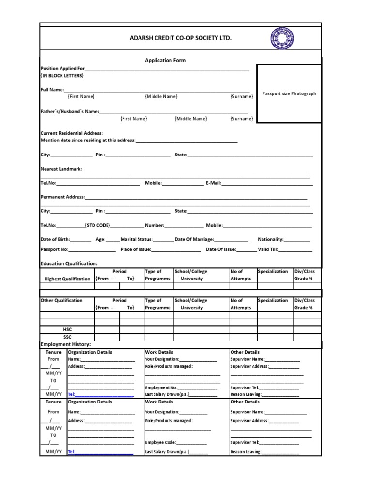 Job Application Form | Download Free PDF | Salary | Government