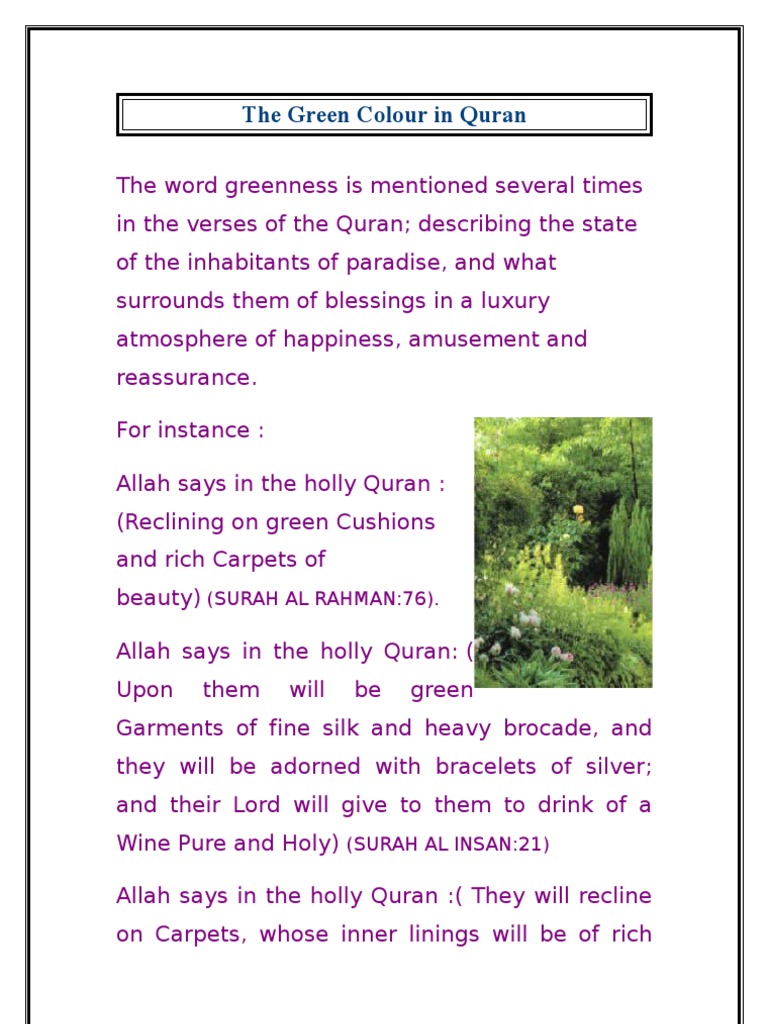The Green Colour in Quran | PDF