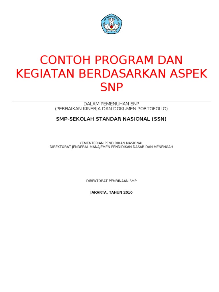 Program SNP untuk Peningkatan Kinerja SMP | PDF