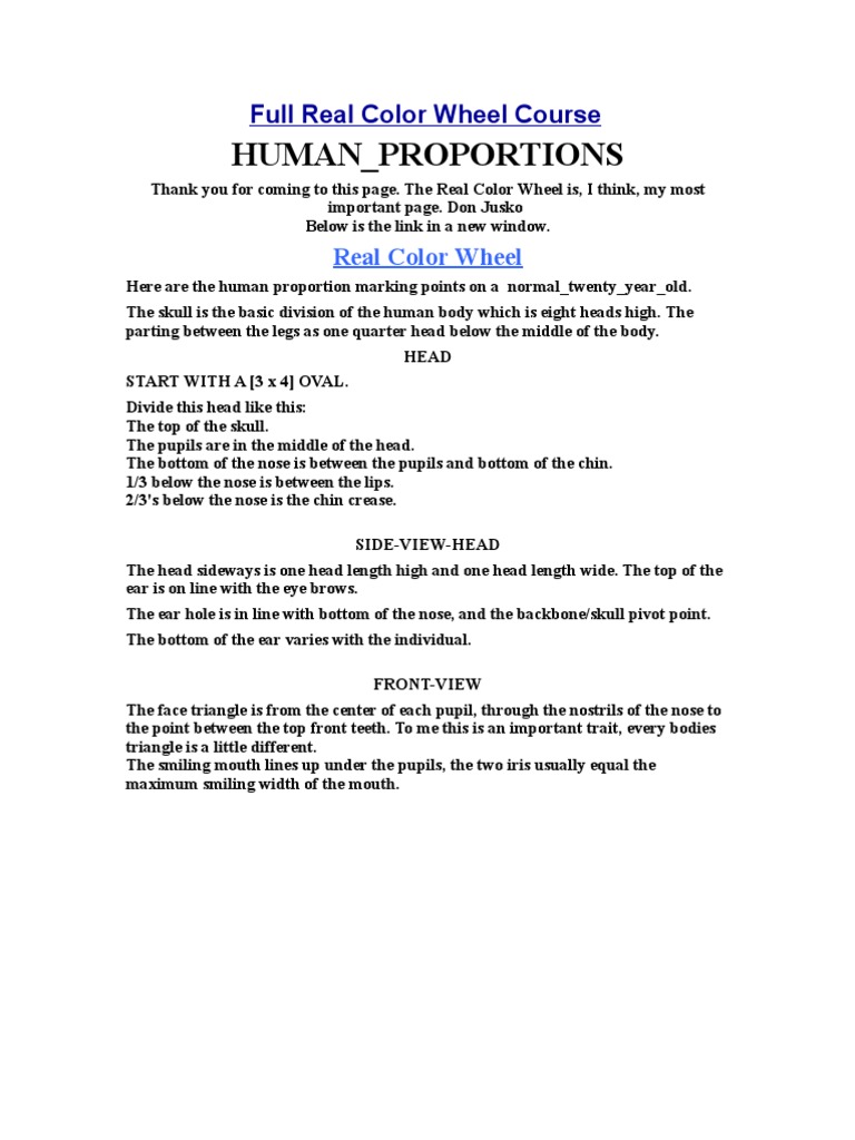 Full Real Color Wheel Course | PDF | Neck | Portrait Painting