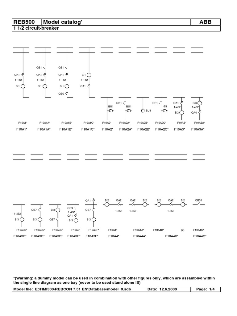 REB500 Model Catalog' ABB: 1 1/2 Circuit-Breaker | PDF