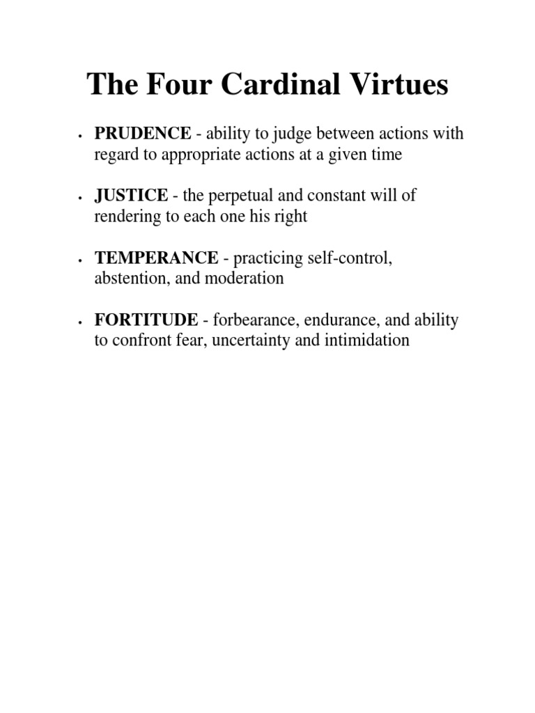 The Four Cardinal Virtues | PDF
