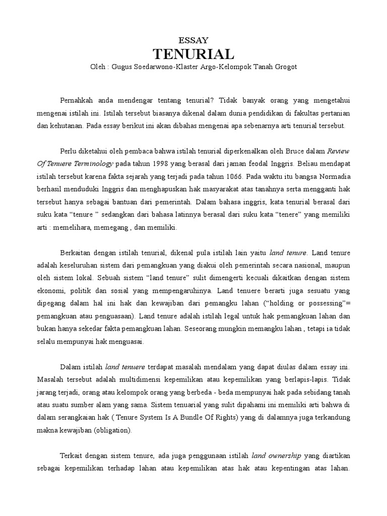 Tenurial | PDF | Politik | Filsafat