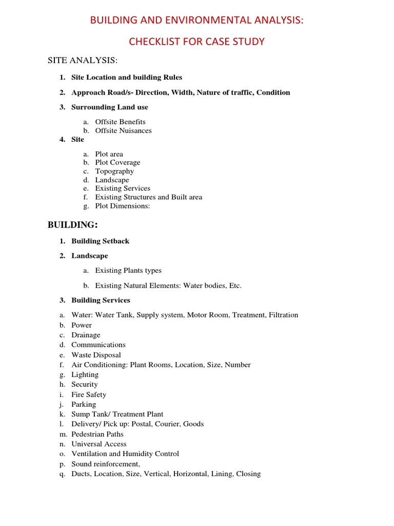 Case Study Checklist Airport | PDF | Lighting | Window
