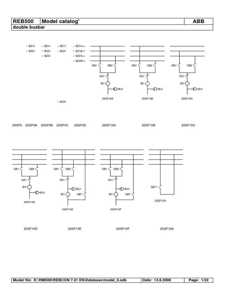 REB500 Model Catalog' ABB: Double Busbar | PDF | Data Management ...