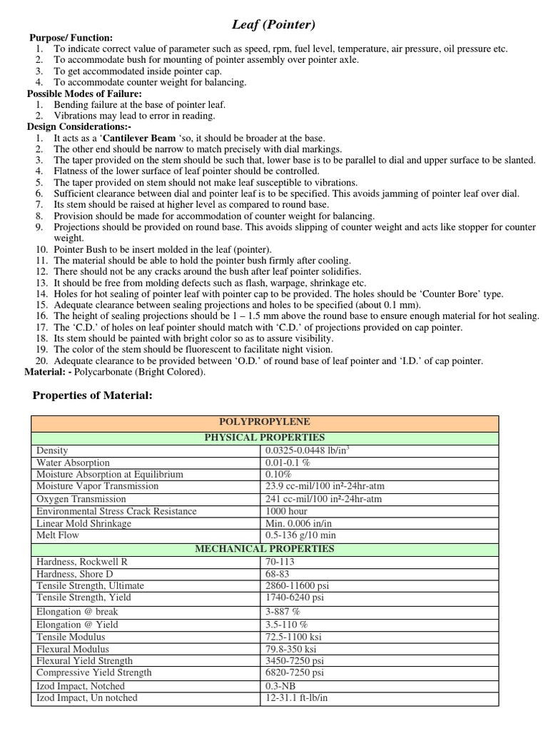 Leaf (Pointer) : Purpose/ Function | PDF | Ultimate Tensile Strength ...