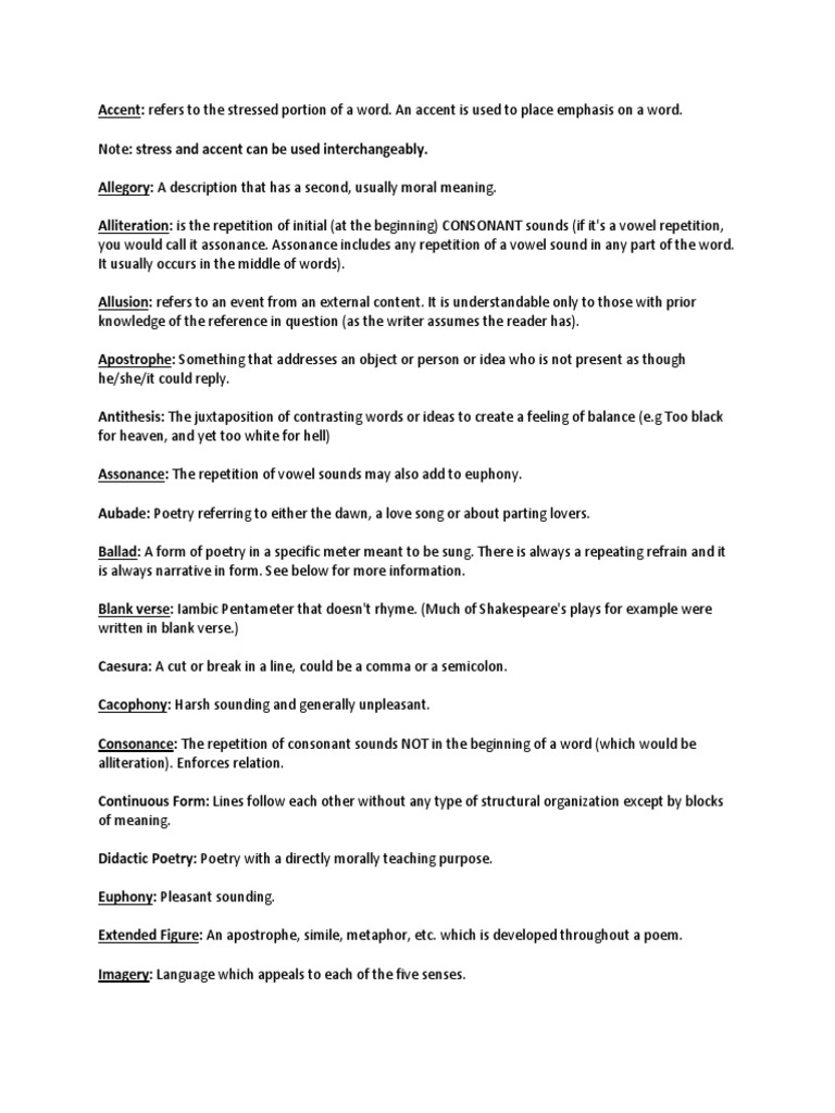 List of Literary Devices | PDF | Poetry | Poetic Devices