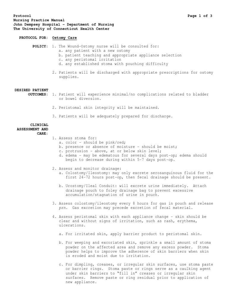 Ostomy Care | Download Free PDF | Nursing | Medical Specialties