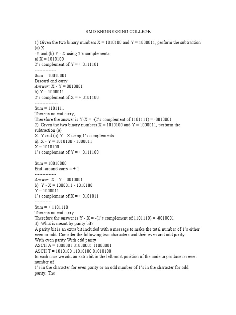 Answer: X - Y 0010001 | Download Free PDF | Read Only Memory | Boolean Algebra