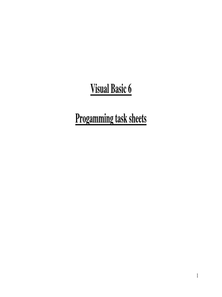 Visual Basic 6 | PDF | Control Flow | Visual Basic .Net