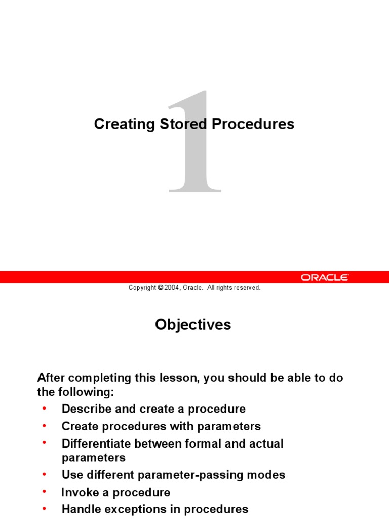 Creating Stored Procedures With Plsql Pdf Parameter Computer Programming Subroutine 3712